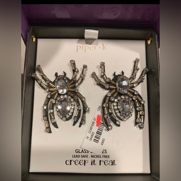 Piper K | Jewelry | Piper K Creep It Real Spider Earrings Crystal ...